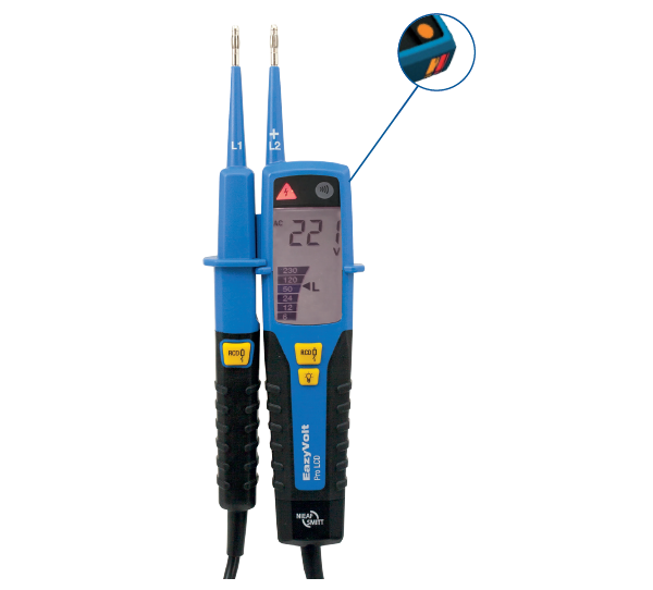 EazyVolt Pro LCD 2-pole Voltage tester - Electrotest Ltd